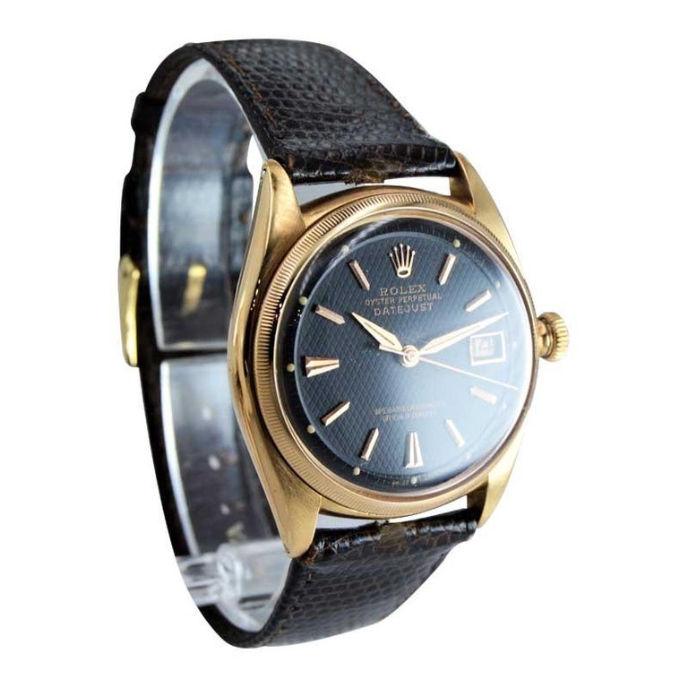 Rolex 18 Karat Gold Early Ovetone Wristwatch from 1946 or 1947 with ...