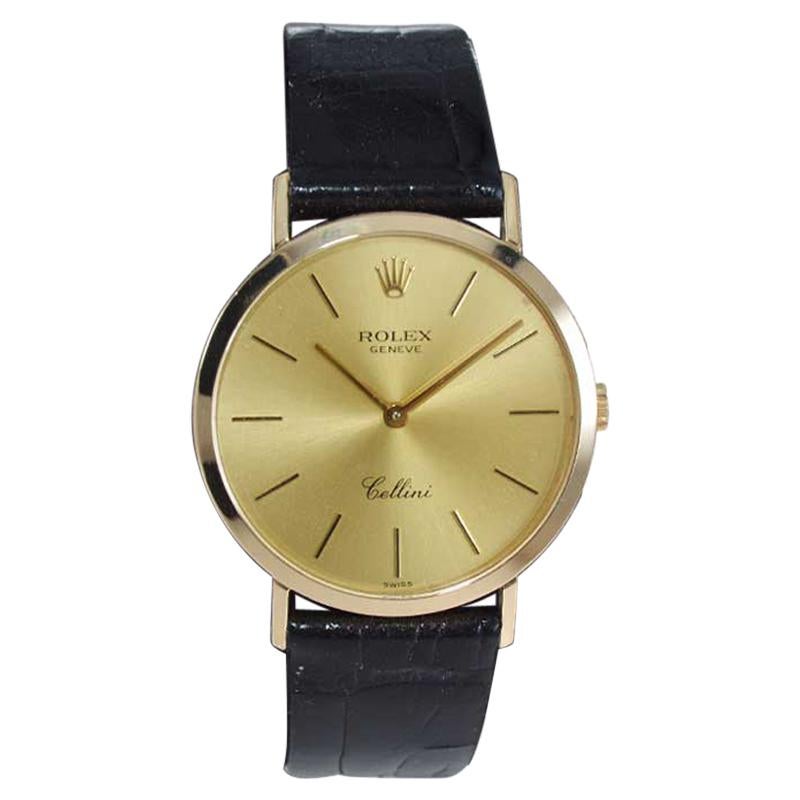 Mens Rolex Cellini Ref 4112 18k Gold Manual Wind 1970s Swiss Vintage ...
