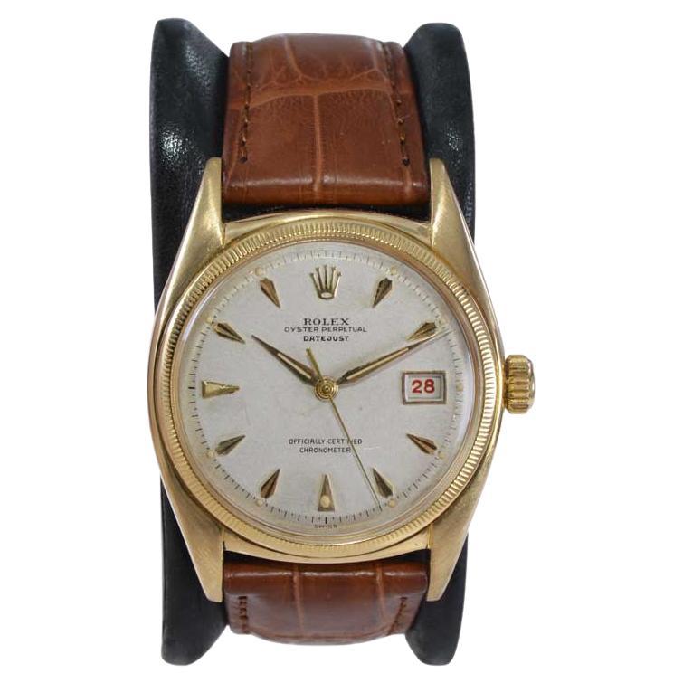 Rolex 18Kt Yellow Gold Early Datejust Watch, circa 1950 For Sale at 1stDibs