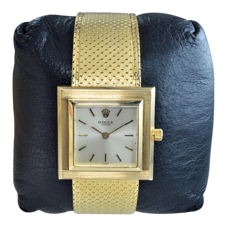 Rolex 18 Karat Yellow Gold Ultra Thin Dress Watch with Original Mesh ...
