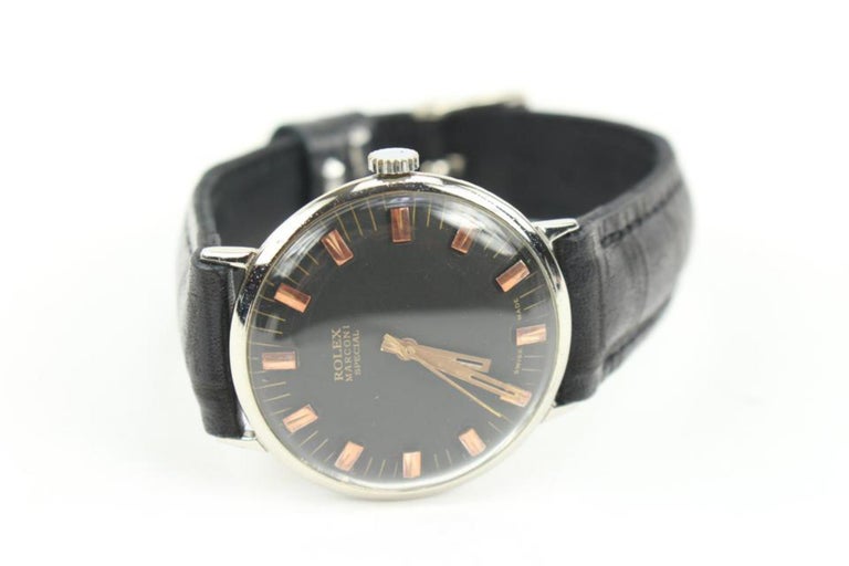 Rolex 1930 Marconi Special Black x Nickel Plated 34mm Watch 15r222s at ...