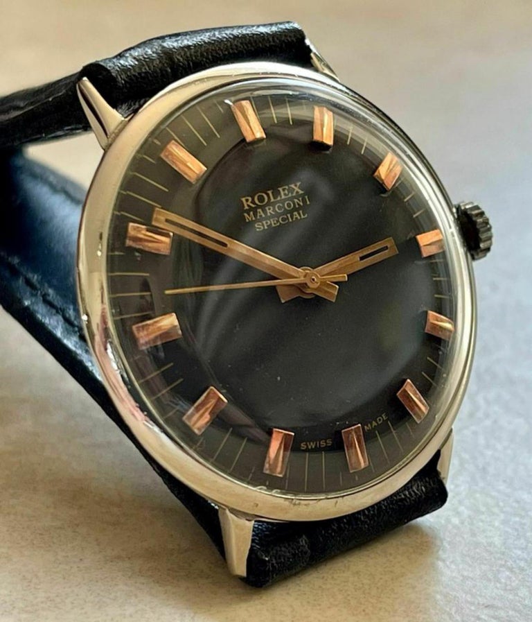 Rolex 1930 Marconi Special Black x Nickel Plated 34mm Watch 15r222s at ...