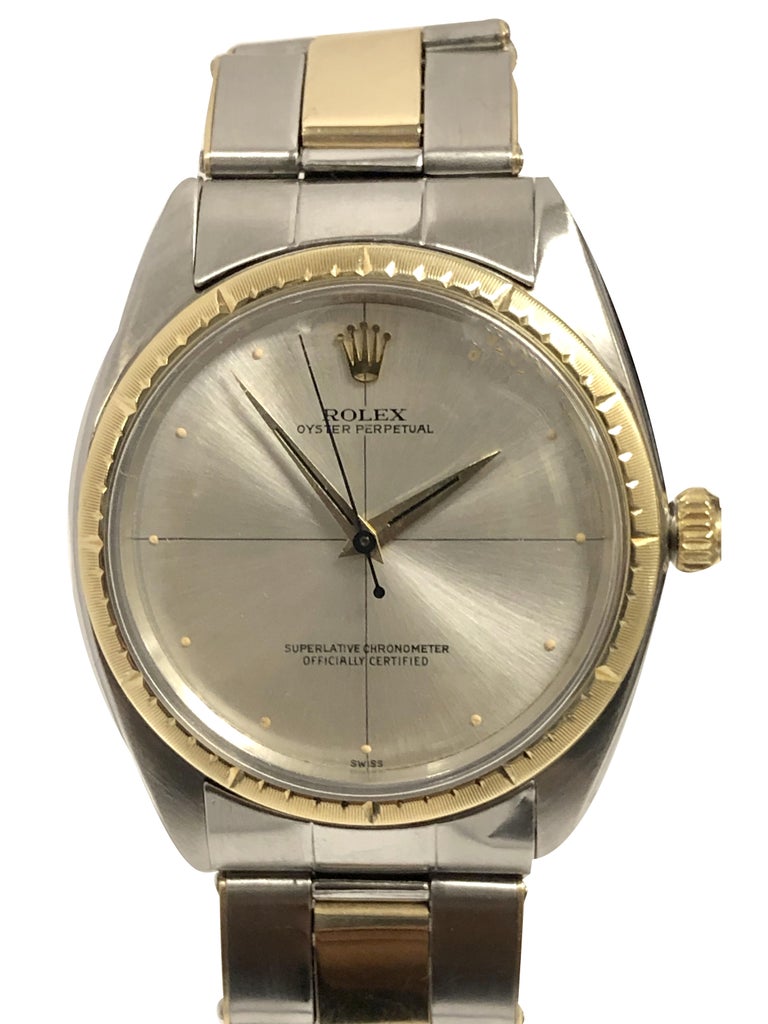 Rolex 1950 Steel and Yellow Gold Zephyr Bezel Automatic Wristwatch and ...