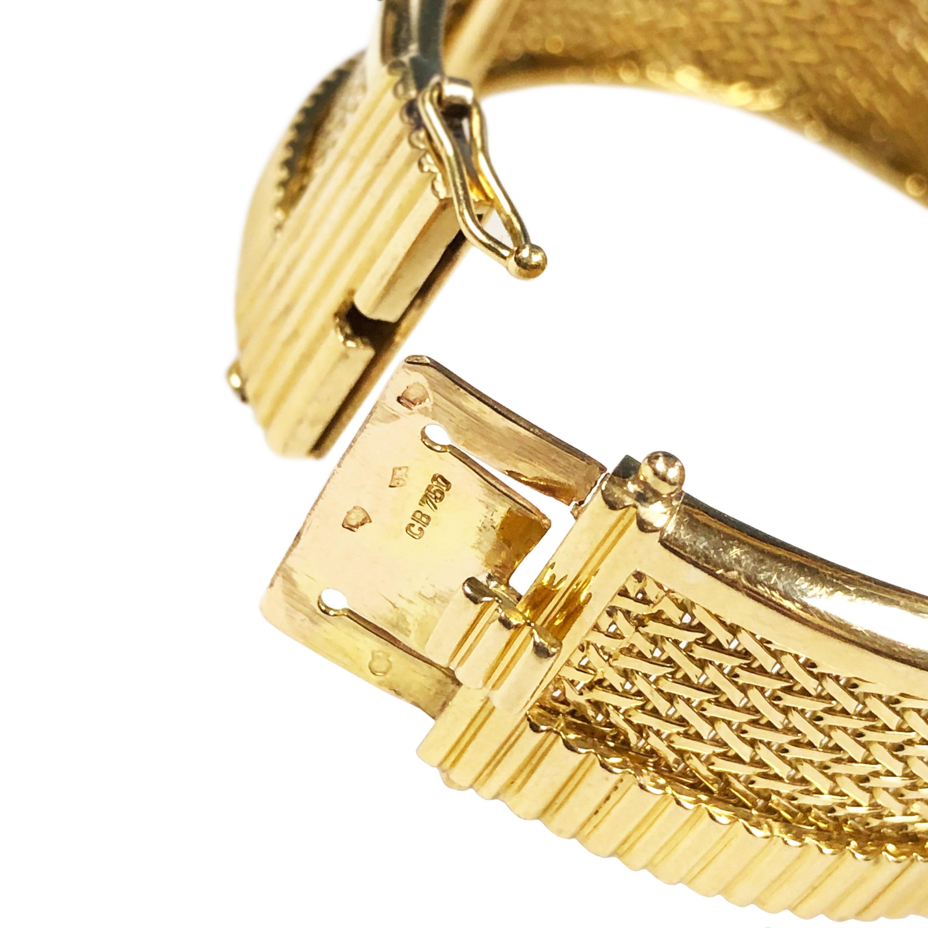Rolex 1960s Large Yellow Gold and Diamond Bangle Bracelet Watch at ...