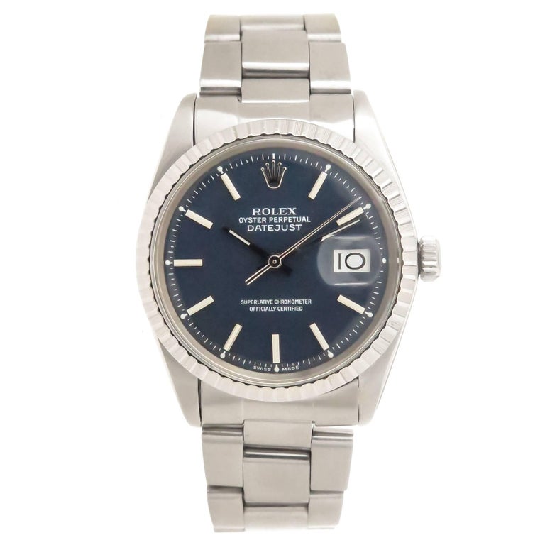 Rolex Stainless Steel Oyster Perpetual Datejust Automatic Wristwatch ...