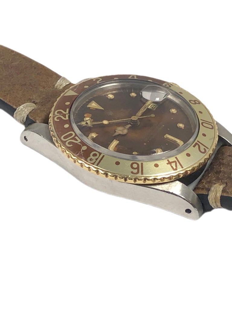 Rolex 1975 GMT Root Beer Gold and Steel Wrist Watch at 1stDibs