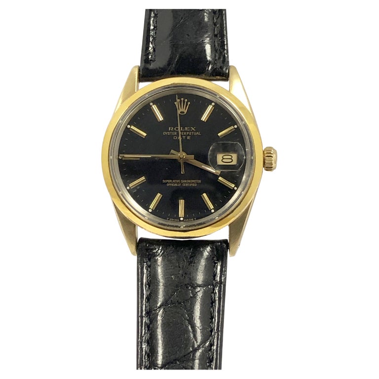 Rolex 1984 Date Gold Shell Ref 15505 Quick Set Wrist Watch For Sale at ...