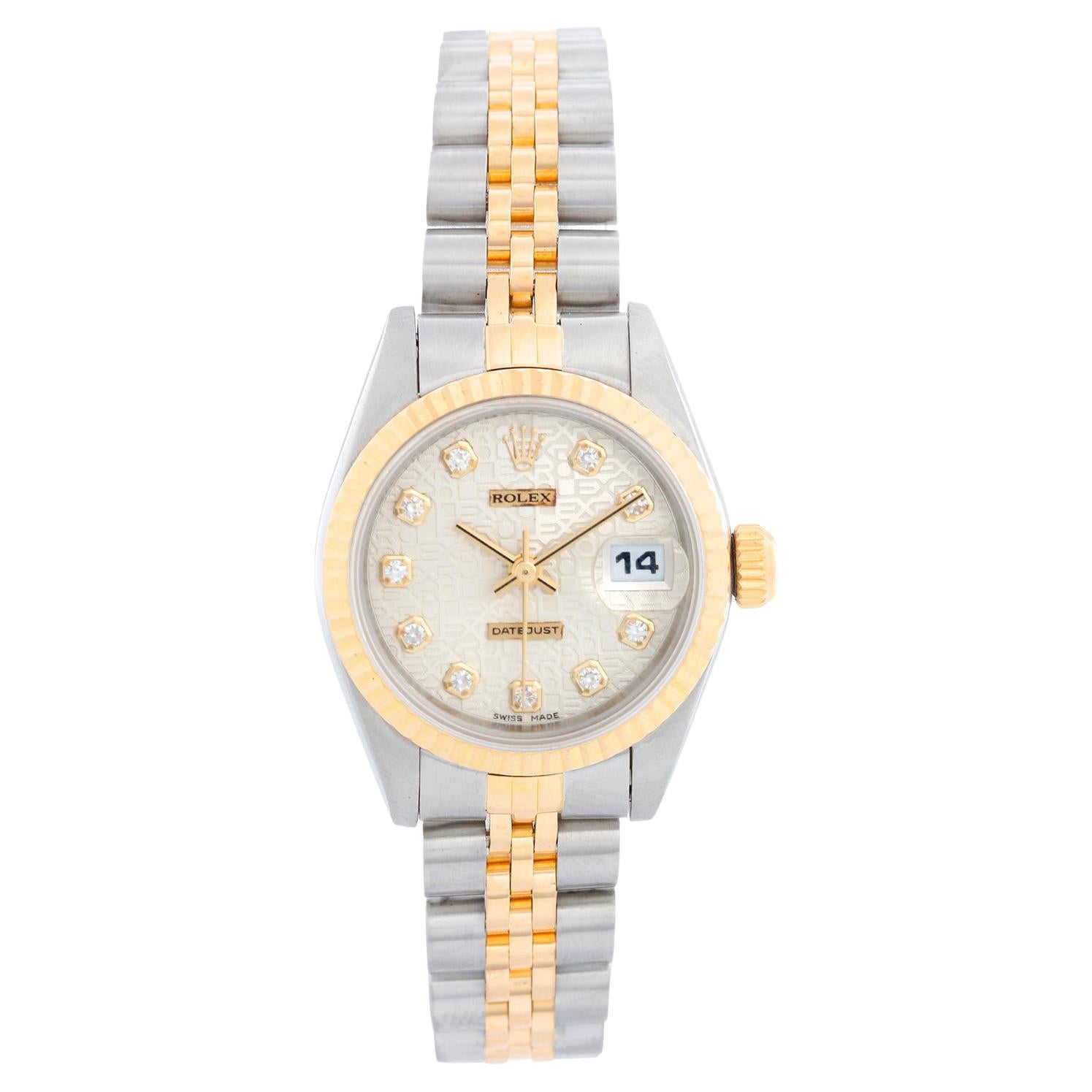Rolex Ladies Yellow Gold Stainless Steel Date Wristwatch Model 69173 at ...