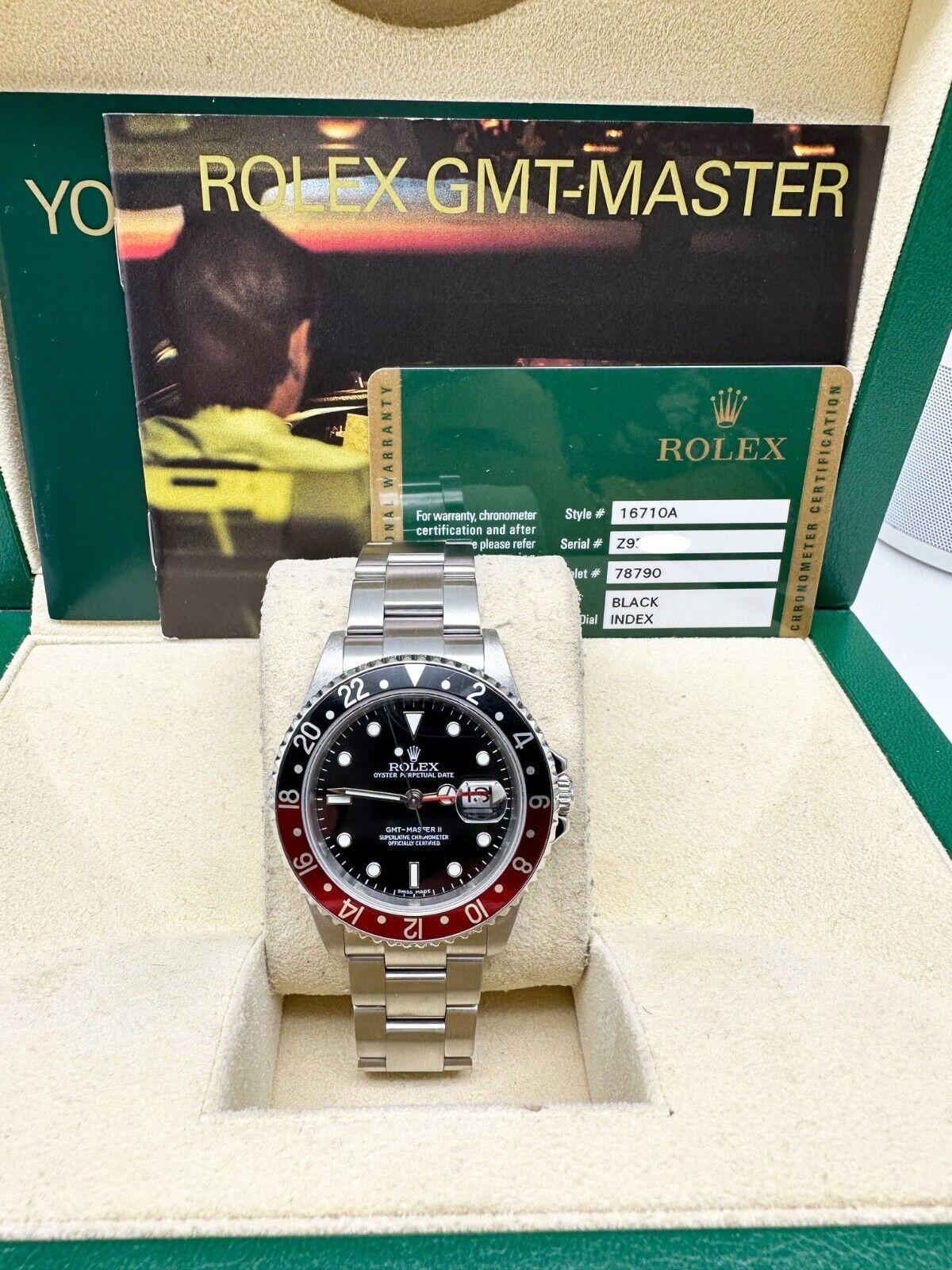 Rolex 2007 16710 GMT Master ii 3186 Calibre Movement Coke Error Dial ...