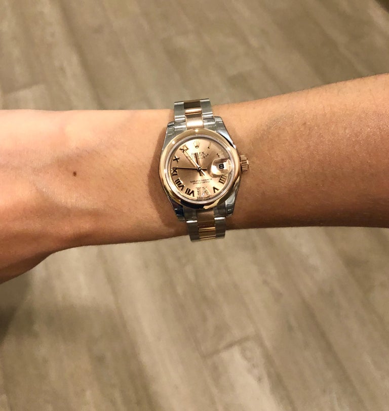 Rolex Datejust 179161 Rose Gold Two-Tone, Diamond VI Marker For Sale at ...