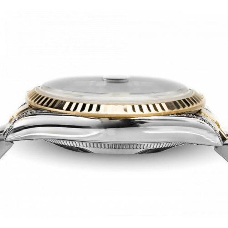 Rolex Datejust Two Tone Fluted Bezel With Diamond Lugs Pink MOP Dial ...