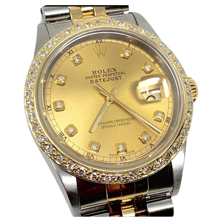 Rolex Datejust 16013 Champagne Diamond Jubilee For Sale at 1stDibs