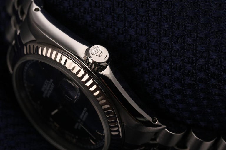 Rolex Datejust Navy Blue Roman Numeral Dial Oyster Perpetual Model ...