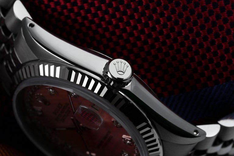 Rolex Datejust Pink Dial with Round Diamond Numbers Oyster Perpetual ...
