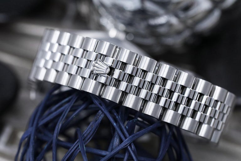 Rolex 36mm Datejust Rare Blue Anniversary Logo Dial with Custom Diamond ...