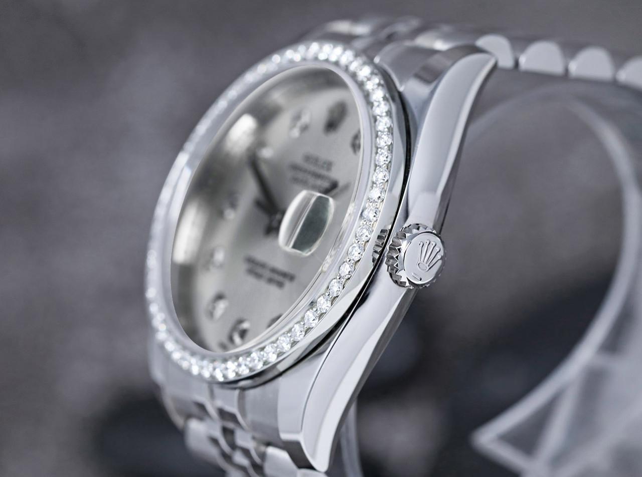 Rolex Datejust SS Factory Silver Diamond Dial with Custom Diamond Bezel ...