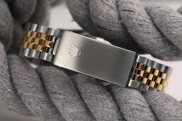 Rolex 36mm Datejust Two Tone Jubilee Blue Color Dial Baguette Diamond ...