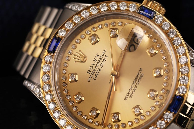 Rolex Datejust Two Tone Jubilee Champagne Color String Diamond Accent ...