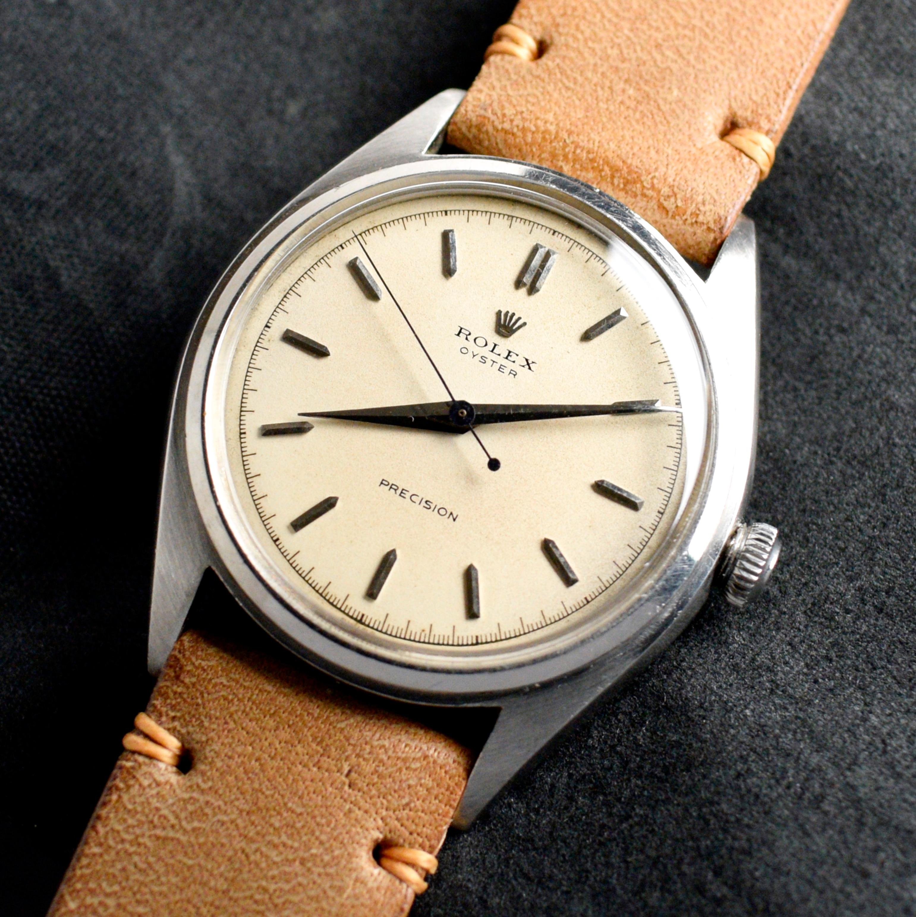 Rolex Oyster Precision White Creamy Dial 5024 Steel Manual Watch, 1960 ...