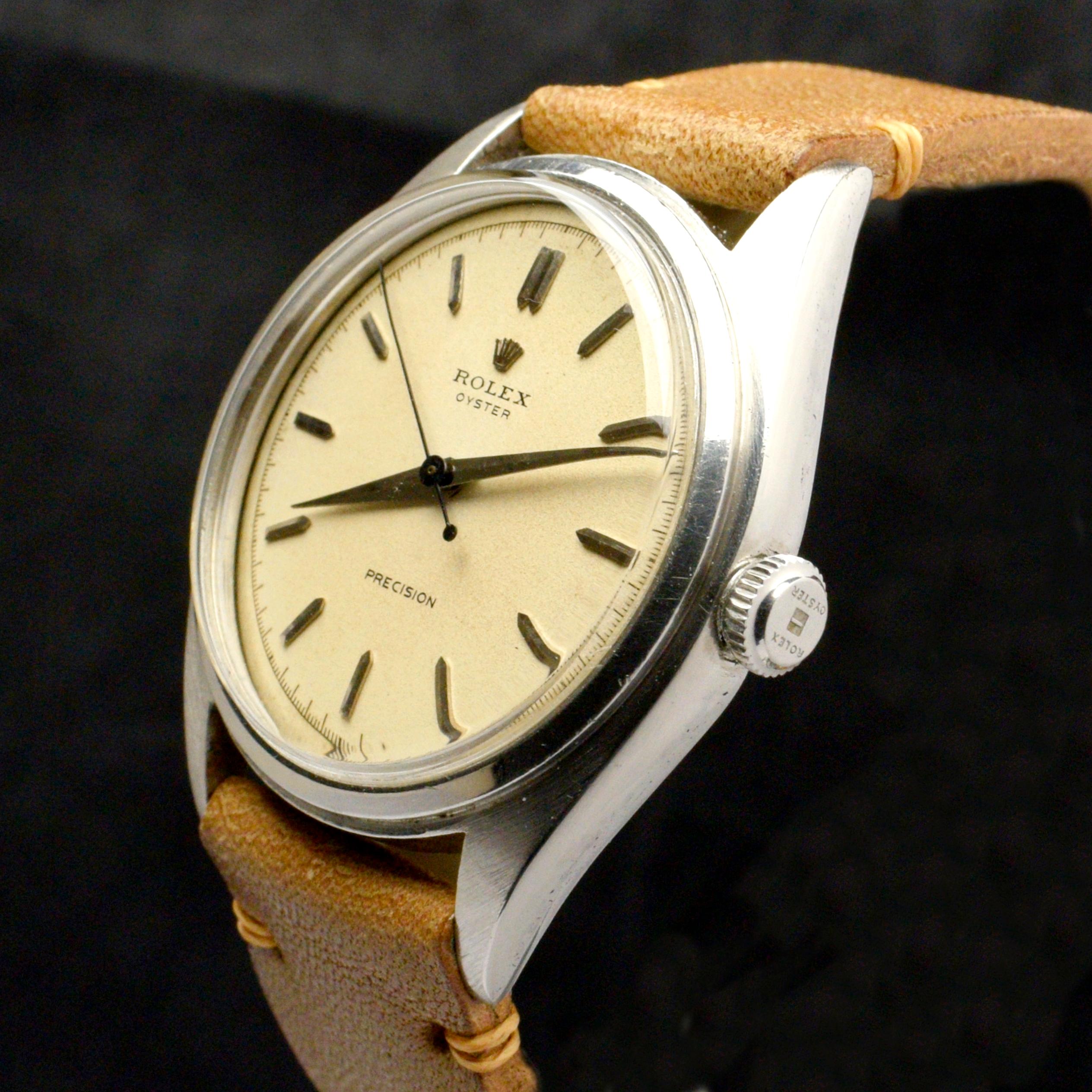 Rolex Oyster Precision White Creamy Dial 5024 Steel Manual Watch, 1960 ...