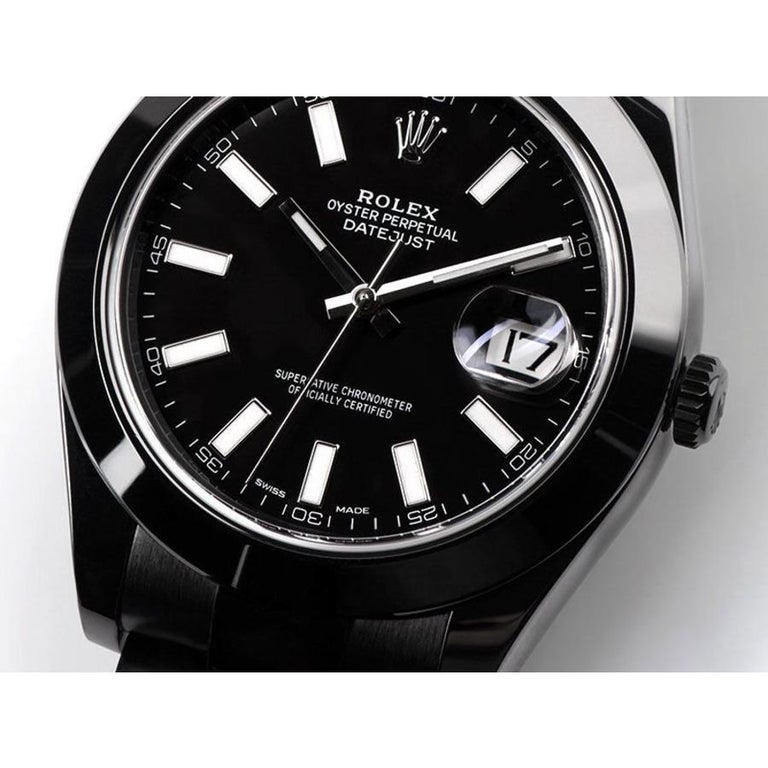 Rolex Datejust II Black PVD/DLC Black Dial Oyster Watch Oyster Band ...