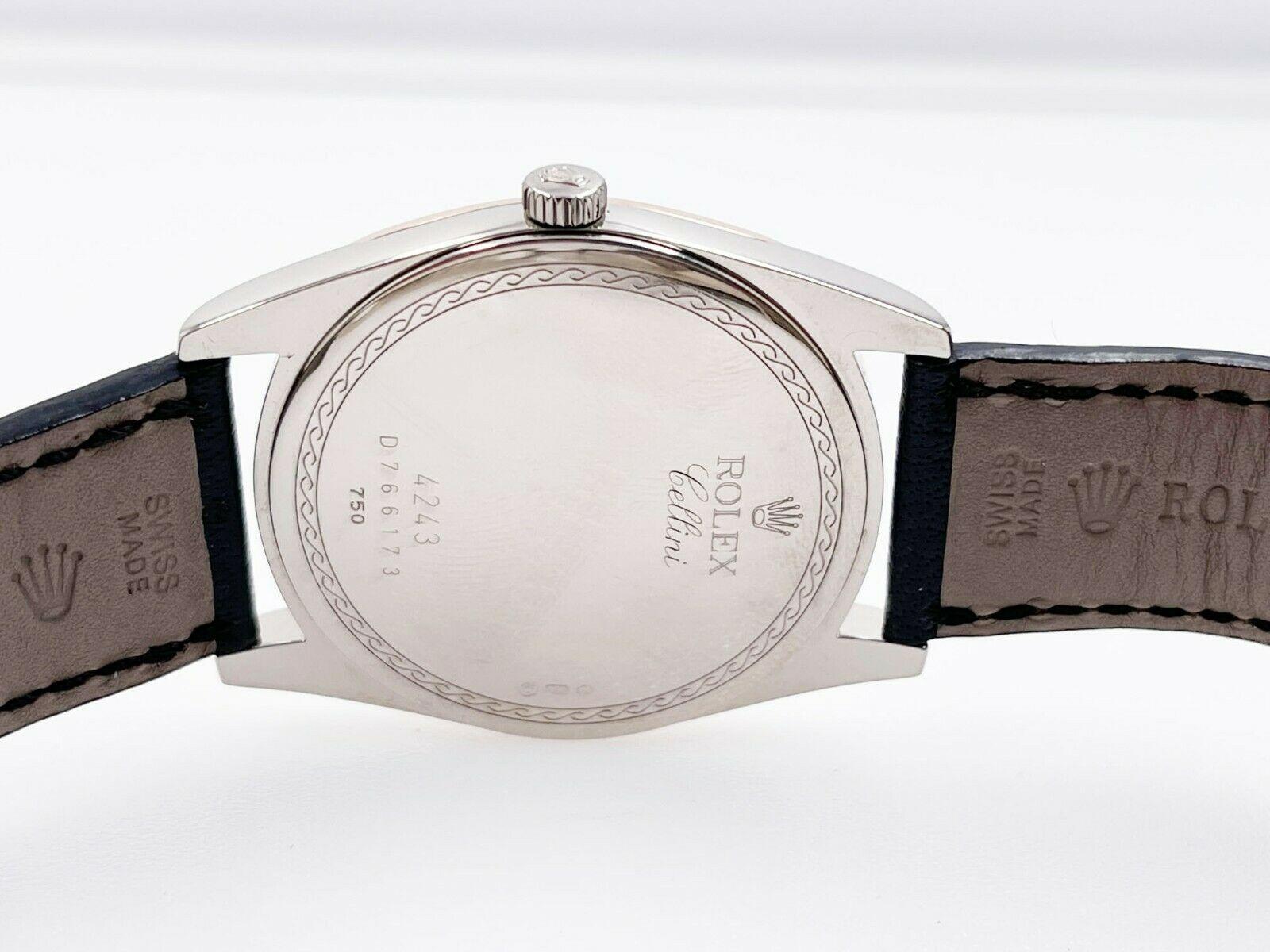 Rolex 4243 Cellini Danaos 18K Rose and White Gold Leather Strap For ...