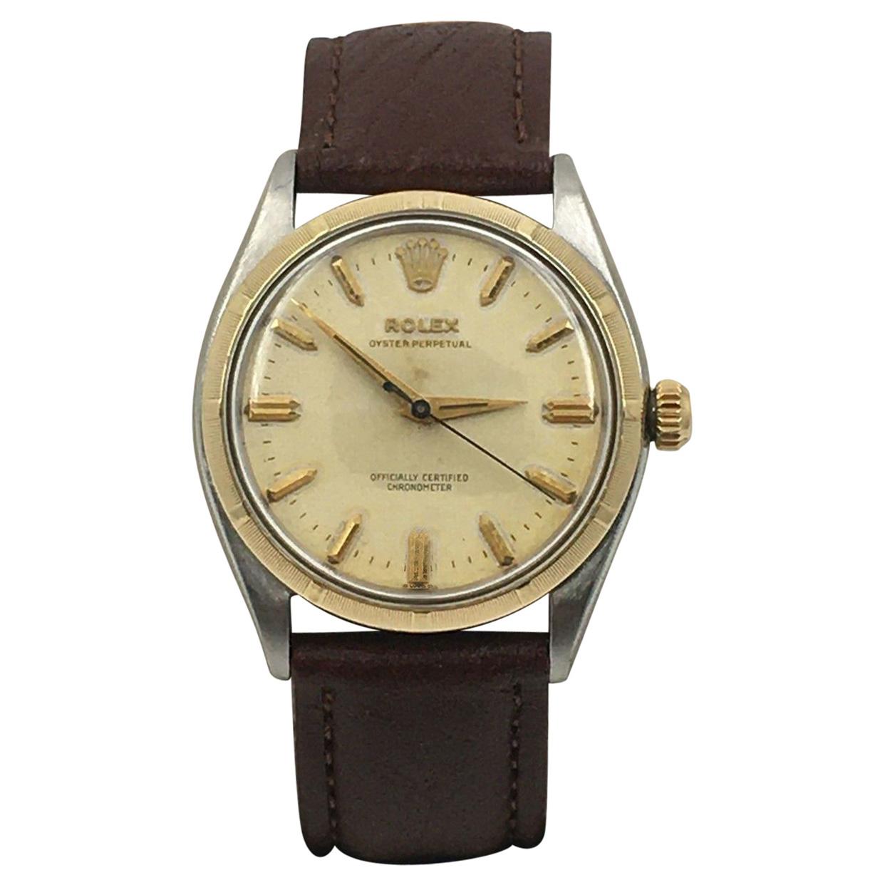 Vintage Rolex Oyster Perpetual 18 Karat Yellow Gold Watch, 1976 at 1stDibs