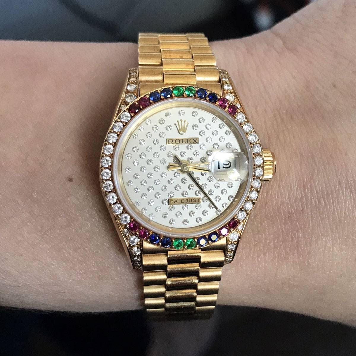 Rolex 69038 Datejust Crown Collection Ladies Wristwatch at 1stDibs ...