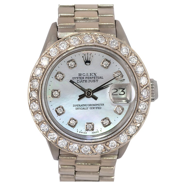 Rolex 6917 Datejust Mother of Pearl Dial and Diamond Bezel Ladies ...