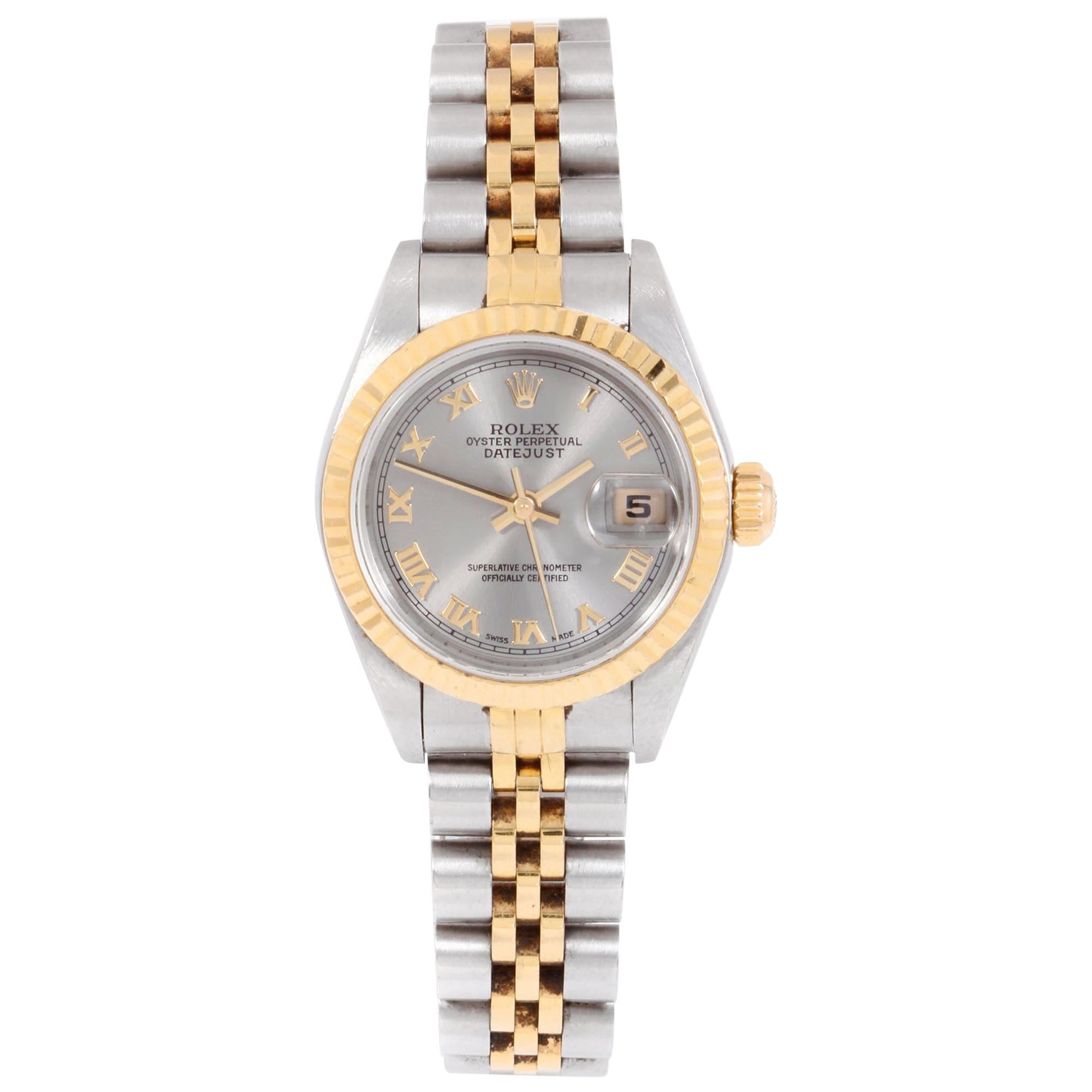 Rolex Datejust Steel Yellow Gold Slate Roman Dial Ladies Watch 79173 ...