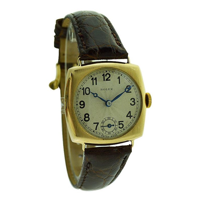 Rolex 9 Carat Gold Cushion Shaped Watch with Original Breguet Dial from ...