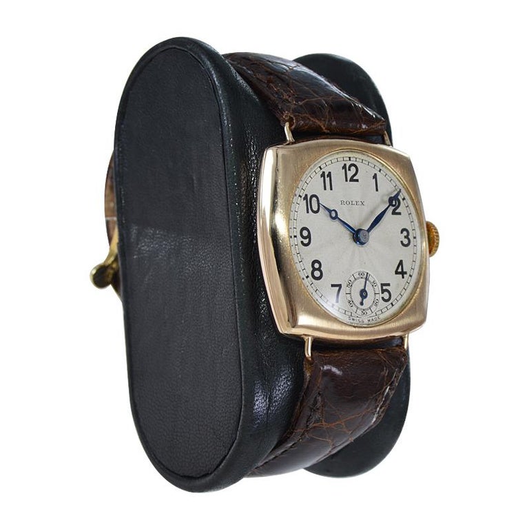 Rolex 9 Carat Gold Cushion Shaped Watch with Original Breguet Dial from ...