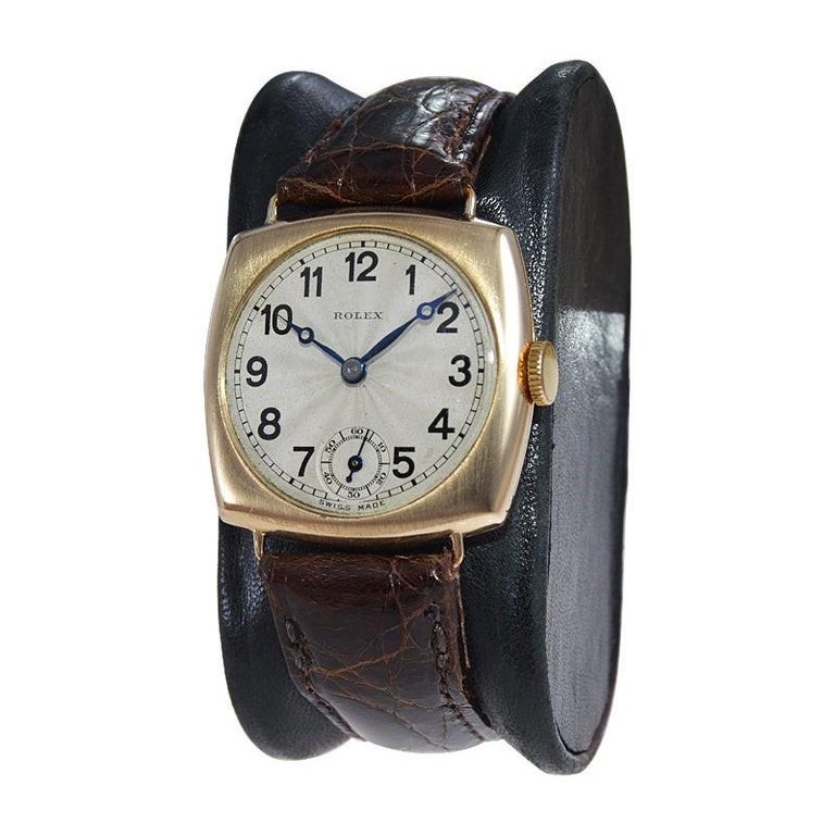 Rolex 9 Carat Gold Cushion Shaped Watch with Original Breguet Dial from ...