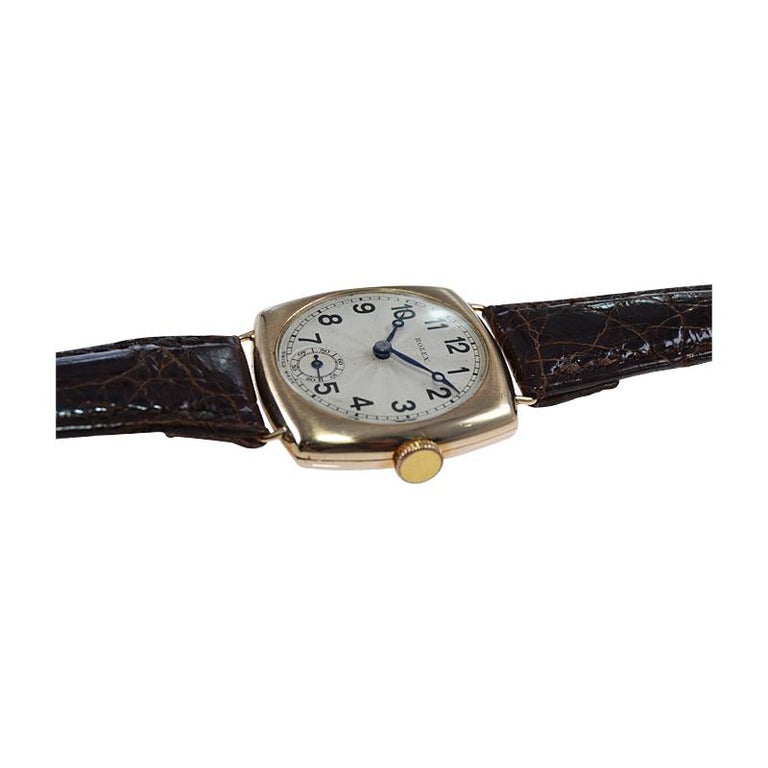 Rolex 9 Carat Gold Cushion Shaped Watch with Original Breguet Dial from ...