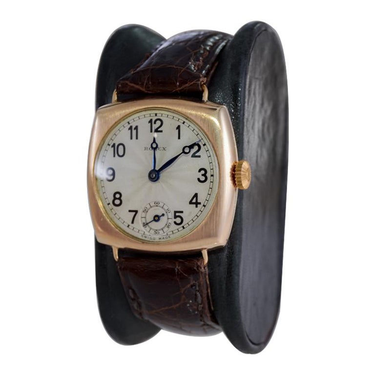 Rolex 9 Carat Gold Cushion Shaped Watch with Original Breguet Dial from ...