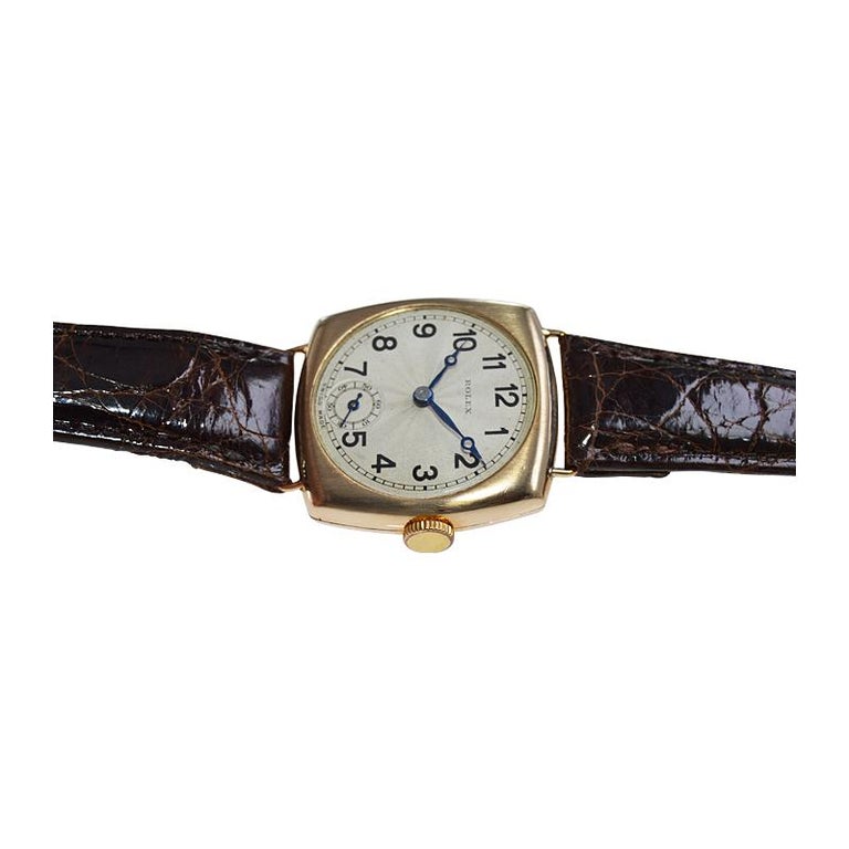 Rolex 9 Carat Gold Cushion Shaped Watch with Original Breguet Dial from ...