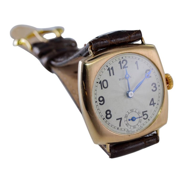 Rolex 9 Carat Gold Cushion Shaped Watch with Original Breguet Dial from ...