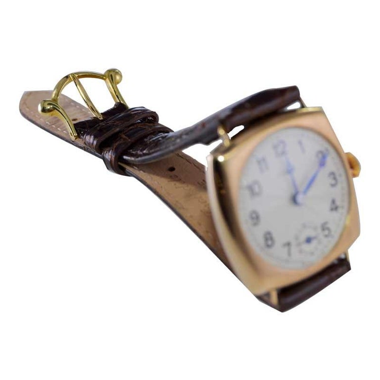 Rolex 9 Carat Gold Cushion Shaped Watch with Original Breguet Dial from ...