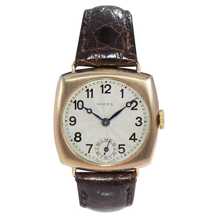 Rolex 9 Carat Gold Cushion Shaped Watch with Original Breguet Dial from ...