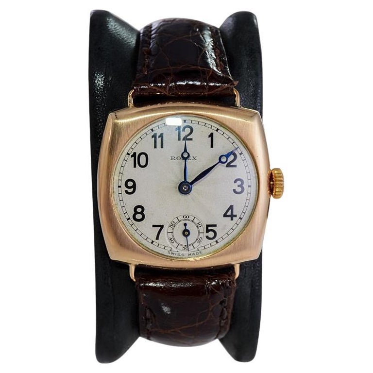 Rolex 9 Carat Gold Cushion Shaped Watch with Original Breguet Dial from ...