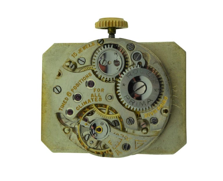 Rolex 9 Carat Yellow Gold English Market Art Deco Tank Style Watch from ...