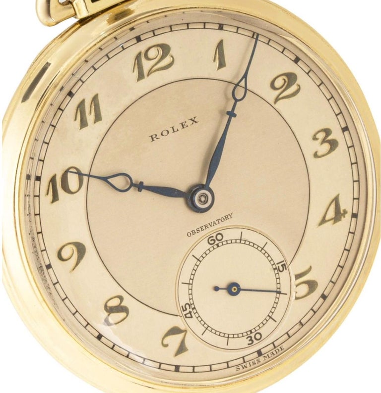 Rolex A 9CT Yellow Gold Keyless Lever Open Face Observatory Quality ...