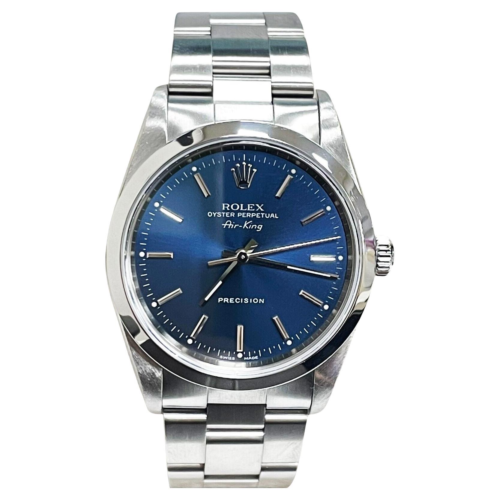 Rolex Steel Air King with Original Blue Dial, circa 1990s For Sale at ...