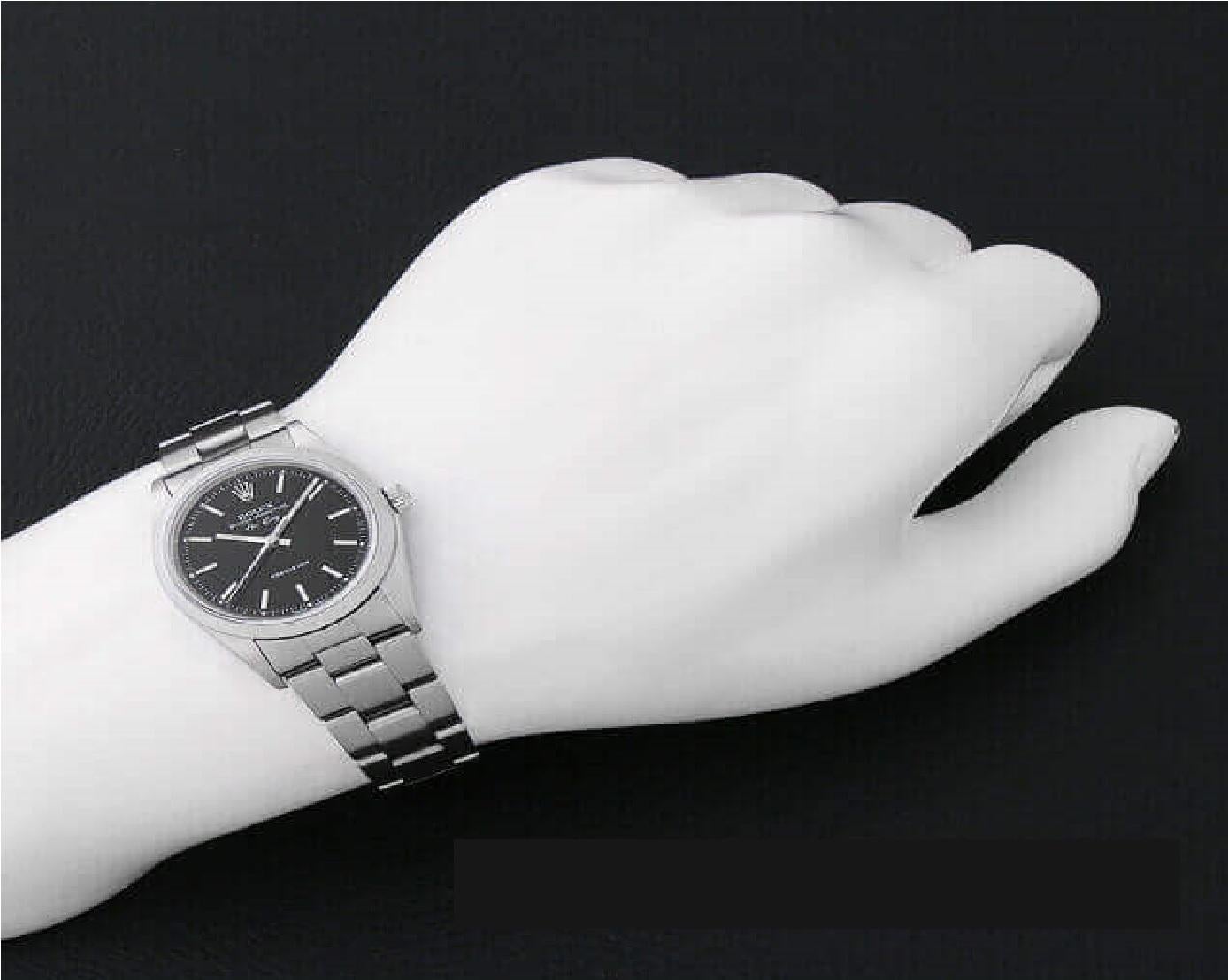 Rolex Air King 14000M Black Bar Dial, F Series, Authentic Men's Luxury ...