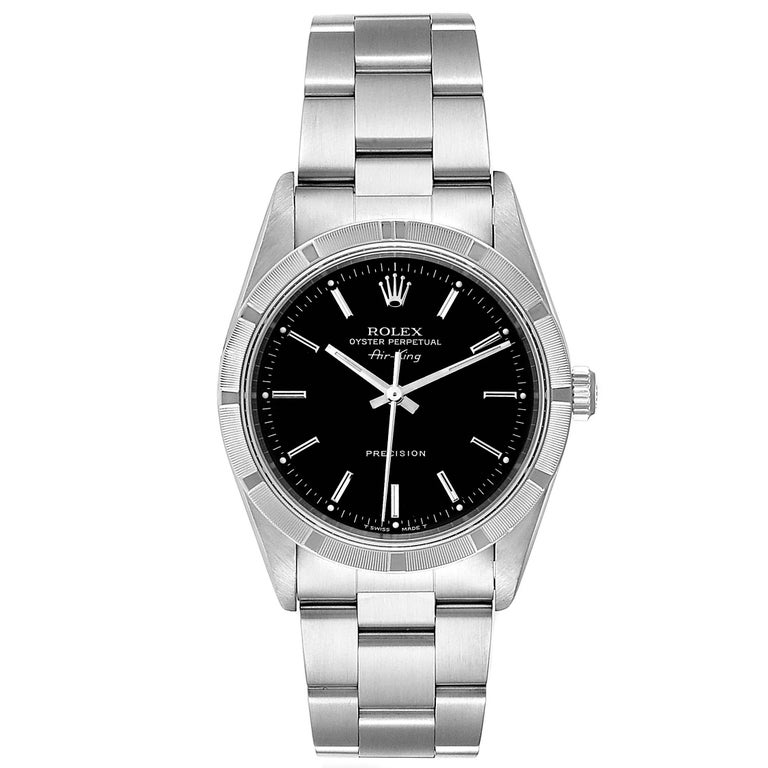 Rolex Air King 34 Black Dial Oyster Bracelet Steel Men's Watch 14010 ...