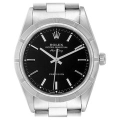 Rolex Air King 34 Black Dial Oyster Bracelet Steeel Men's Watch 14010 ...
