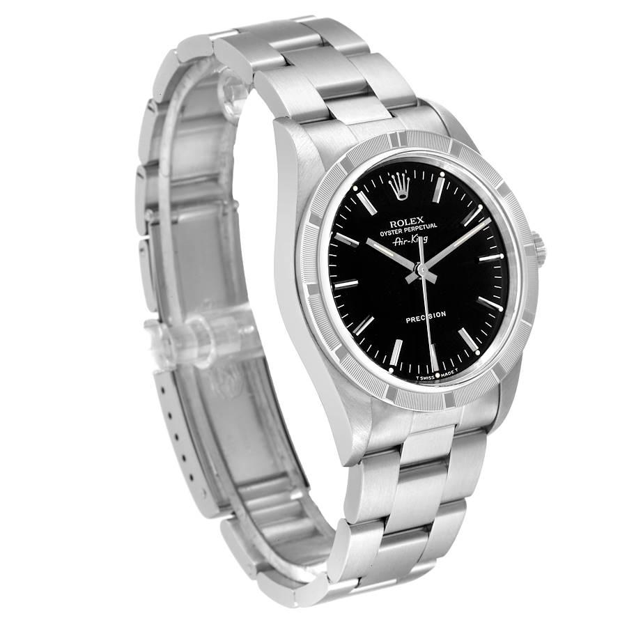 Rolex Air King 34 Black Dial Oyster Bracelet Steel Mens Watch 14010 For ...