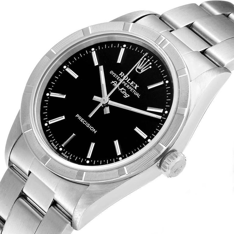 Rolex Air King 34 Black Dial Oyster Bracelet Steel Mens Watch 14010 For ...