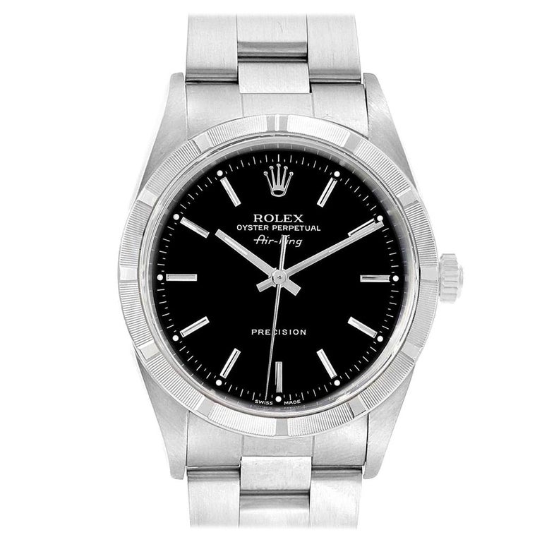 Rolex Air King 34 Black Dial Oyster Bracelet Steel Men's Watch 14010 ...