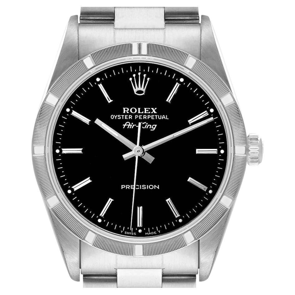 Rolex Air King 34 Black Dial Oyster Bracelet Steel Mens Watch 14010 For ...